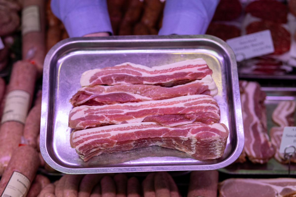 Plain Dry Cured Streaky Bacon 500g | Appleton's Butchers